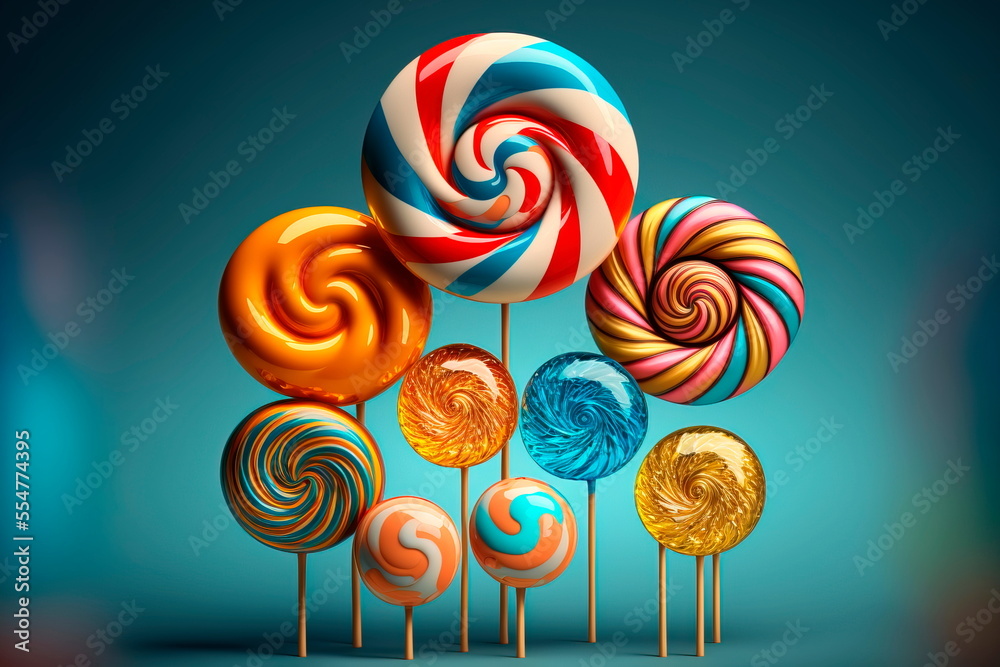 lollipops background.Clipart for design. Stock Illustration | Adobe Stock