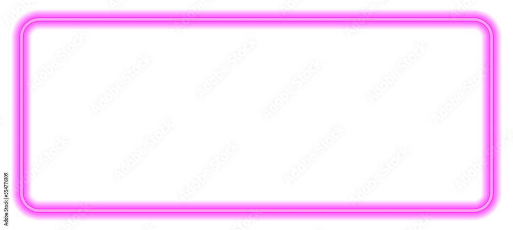 Illuminate Rectangle With Rounded Corners Frames. Bright Glowing Pink ...