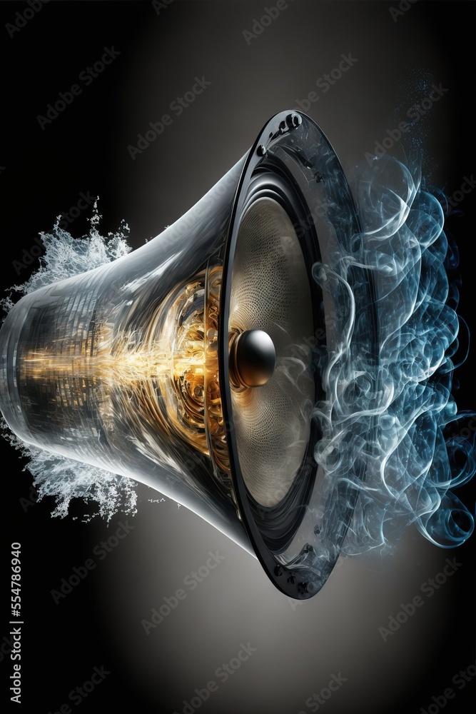 Transparent Speakers Blowing Sound With Dynamic Power and Visible Waves ...