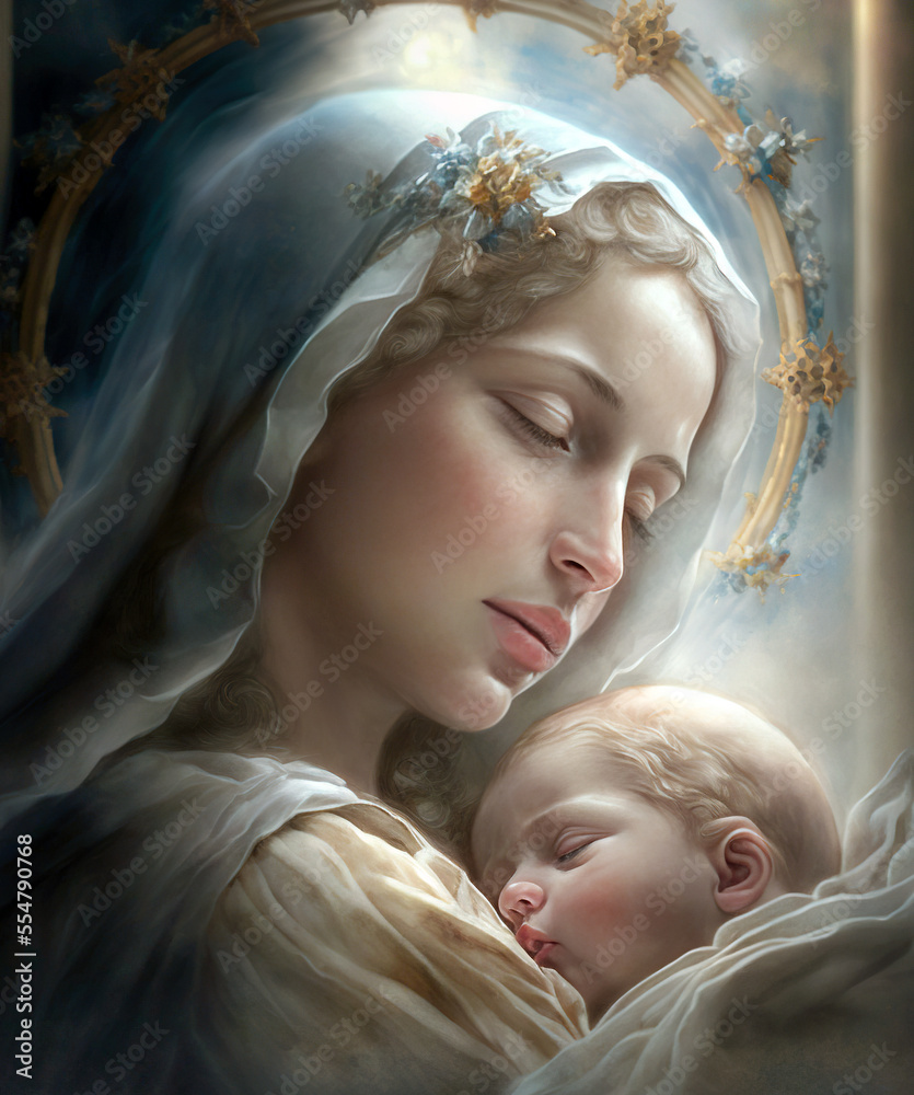 Mary And Jesus Stock Illustration Adobe Stock