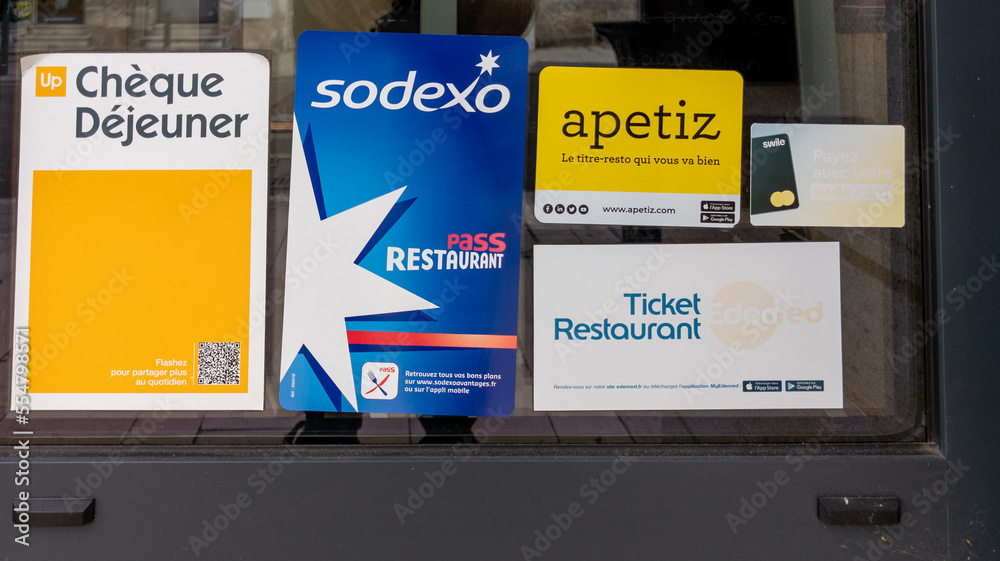 Ticket Restaurant Edenred brand cheque dejeuner logo and text apetiz ...