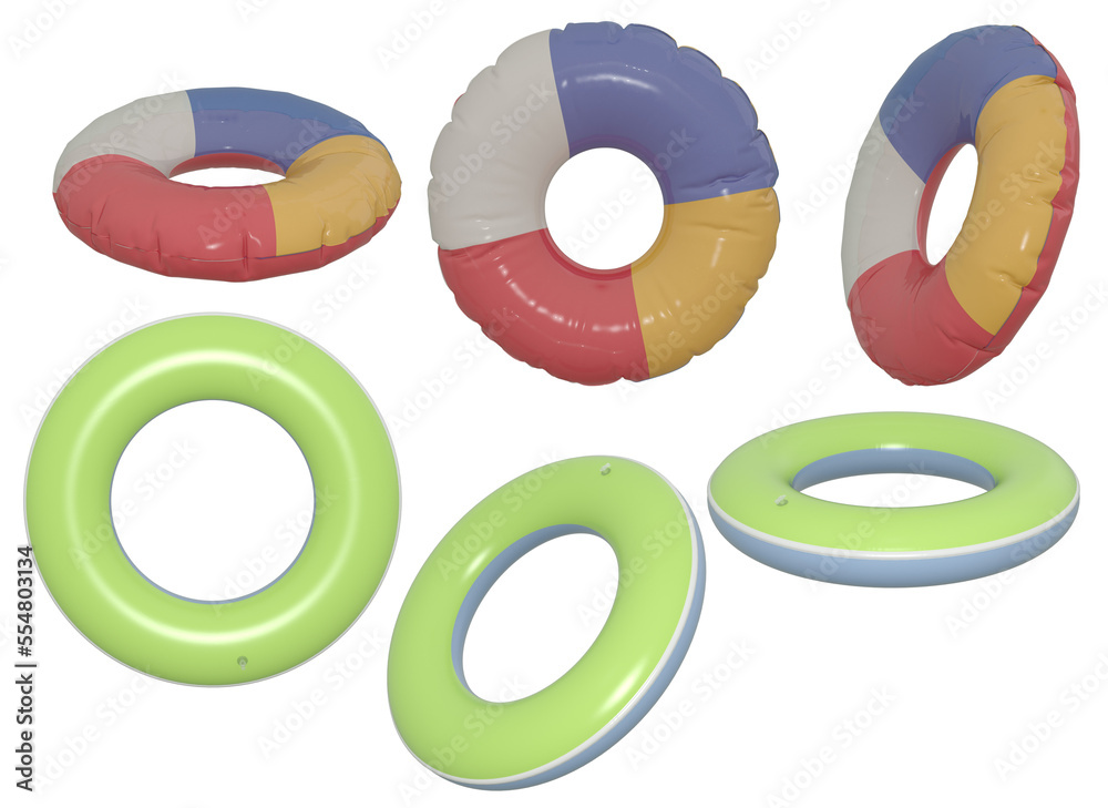 3D Render : inflatable swim ring mockup with different angle for ...