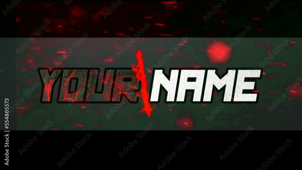 Animated opening video on black screen. Burning text animation ...