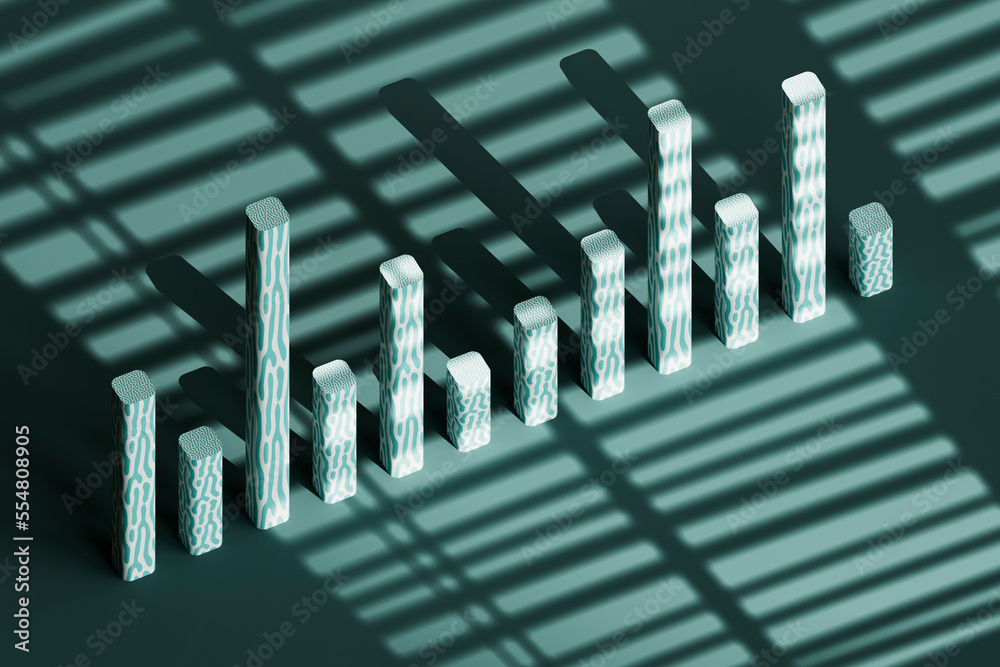 Foto de Shadow on 3D bar graph diagrams do Stock | Adobe Stock