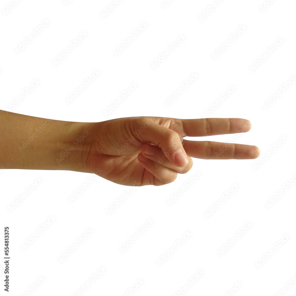 Two finger gesture isolated transparent background Stock Photo | Adobe ...
