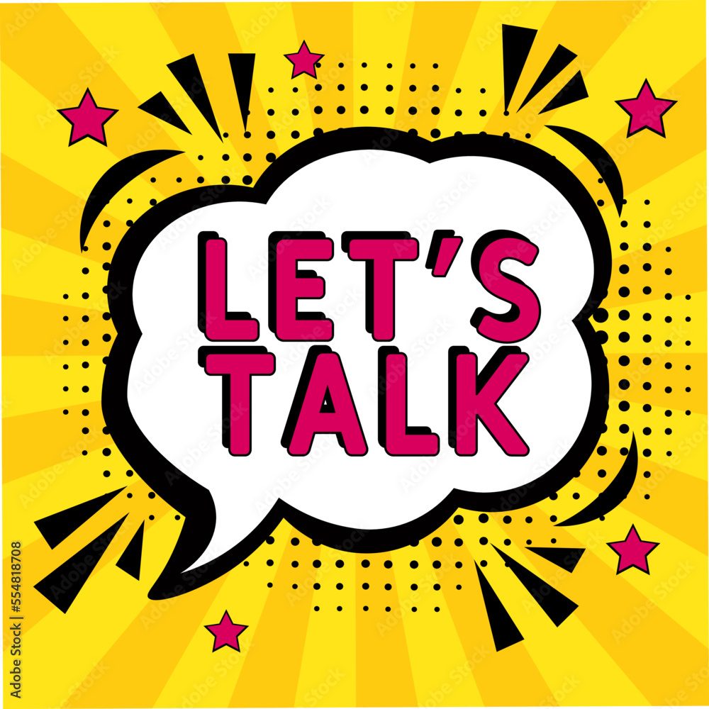 Comic book explosion with text Let's talk, vector illustration. Vector ...
