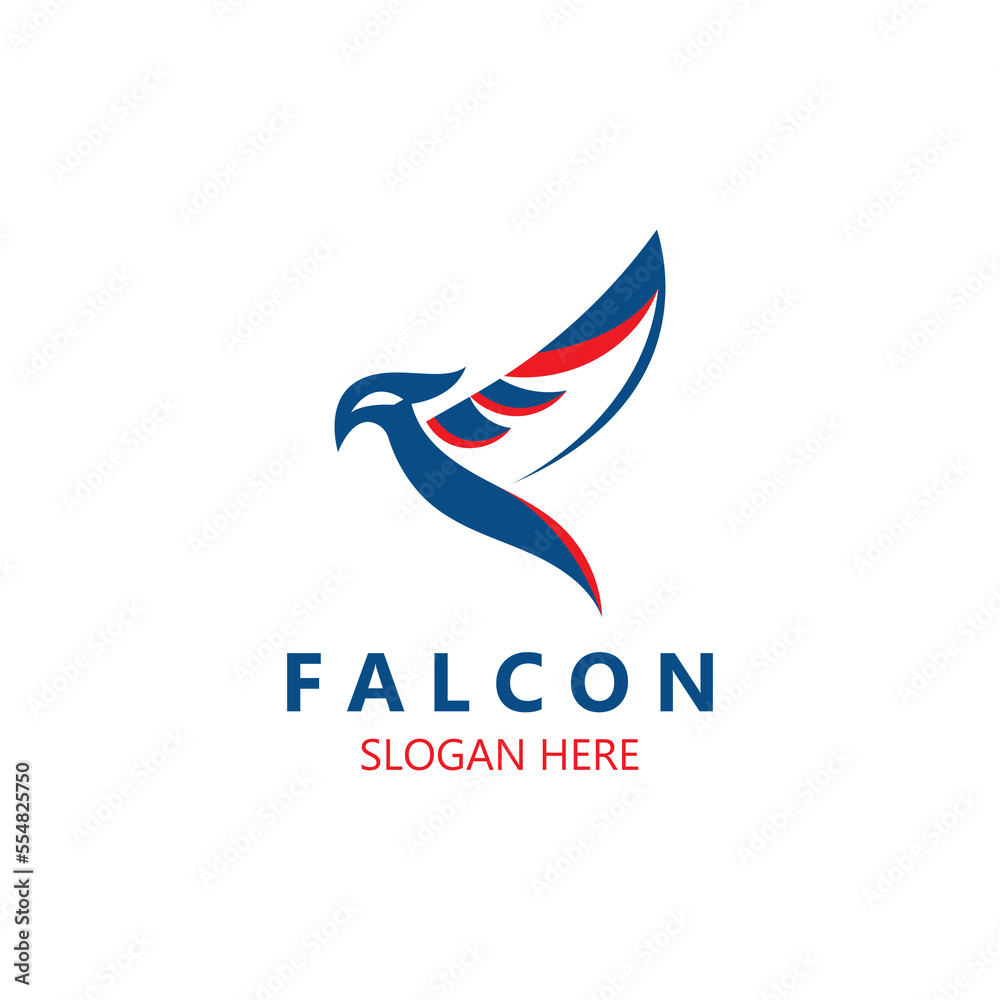 Falcon logo design image, silhouette eagle template illustration Stock ...