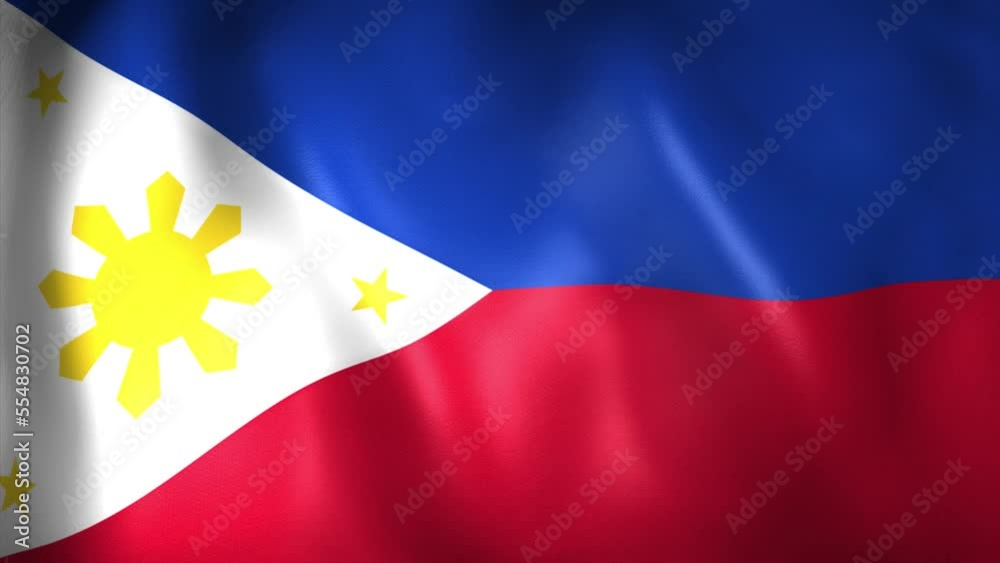 Animation of Filipino flag. 4K. Philippines flag flying, Republic of ...