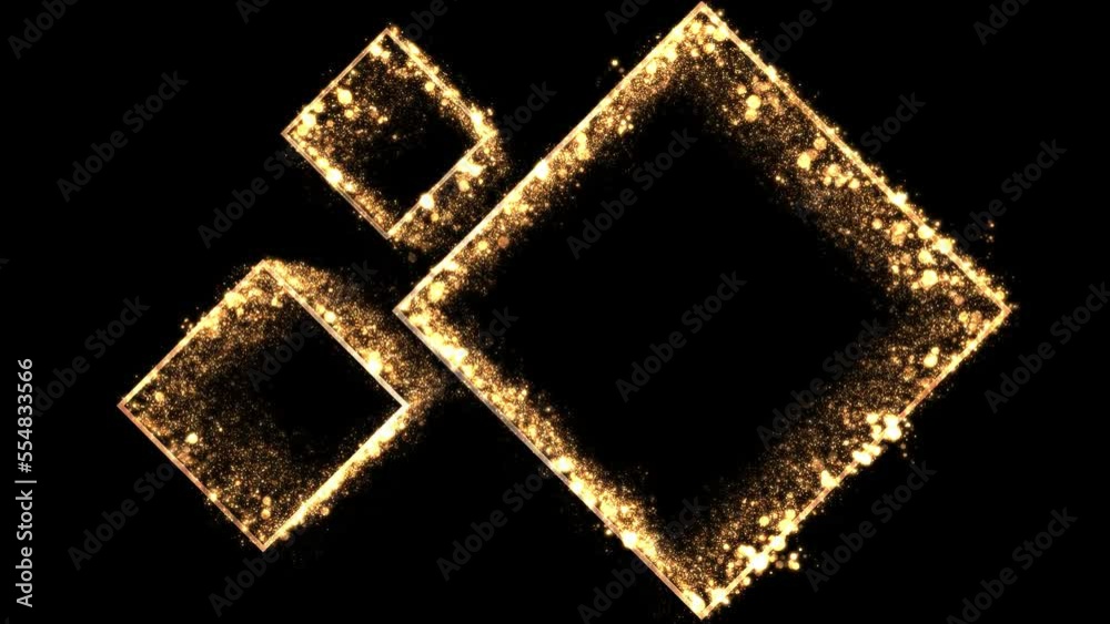 three rhombus shape particles loop geometry lines Transparent Video ...