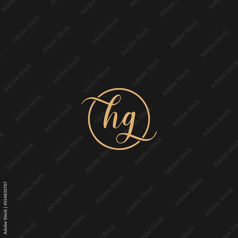 HG Script letter Type Logo Design vector Template. Abstract Letter HG ...