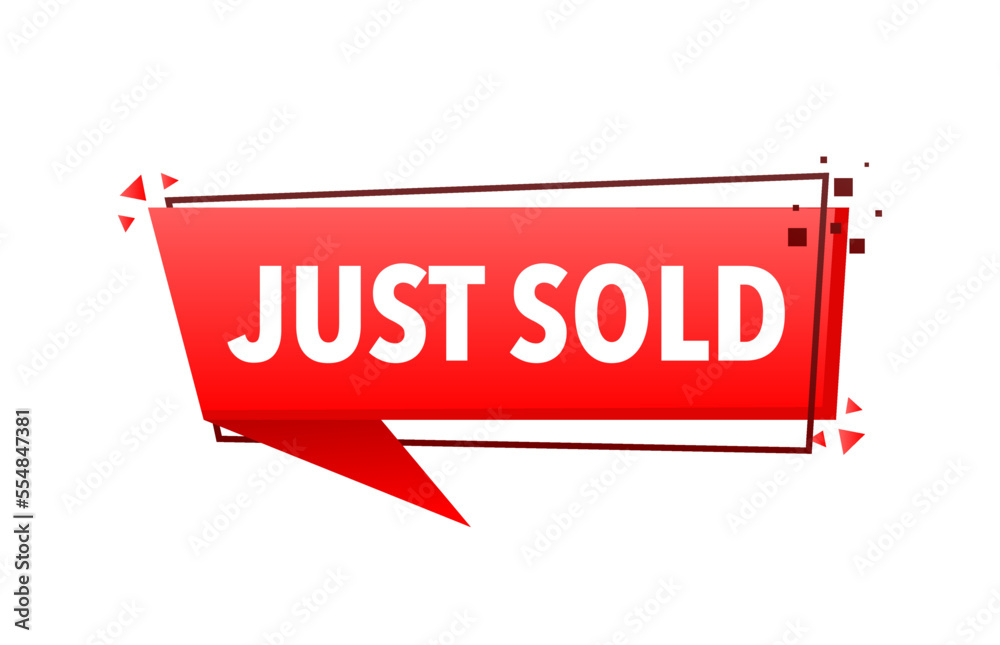 Just sold Announcement Megaphone Label. Loudspeaker speech bubble ...