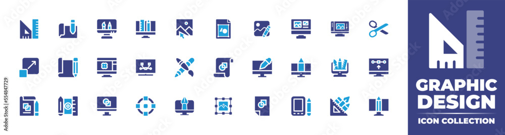 Graphic design icon collection. Duotone color. Vector illustration ...