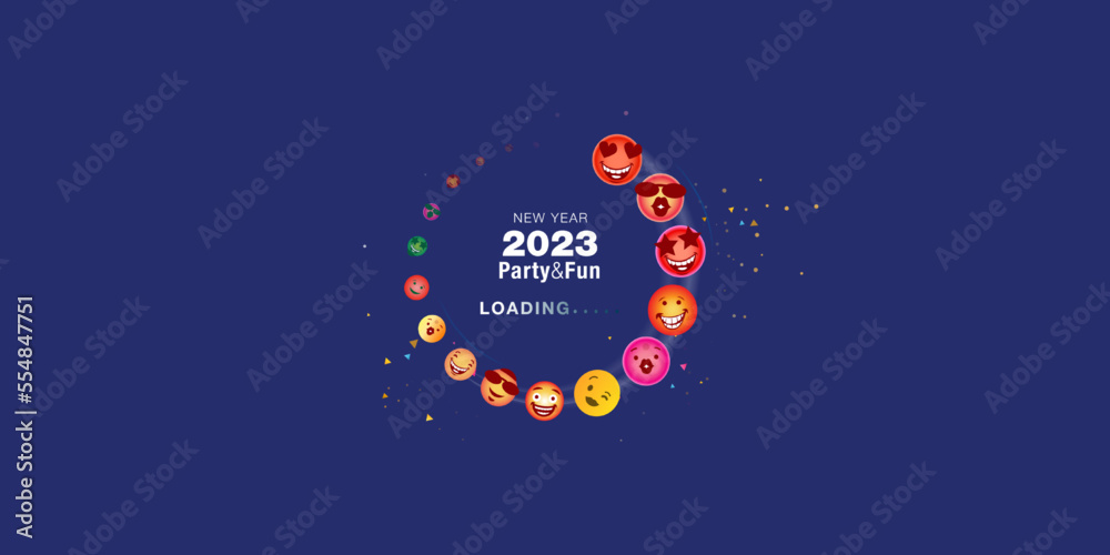 Beginning of new year 2023. Countdown Buffering and loading Timer ...