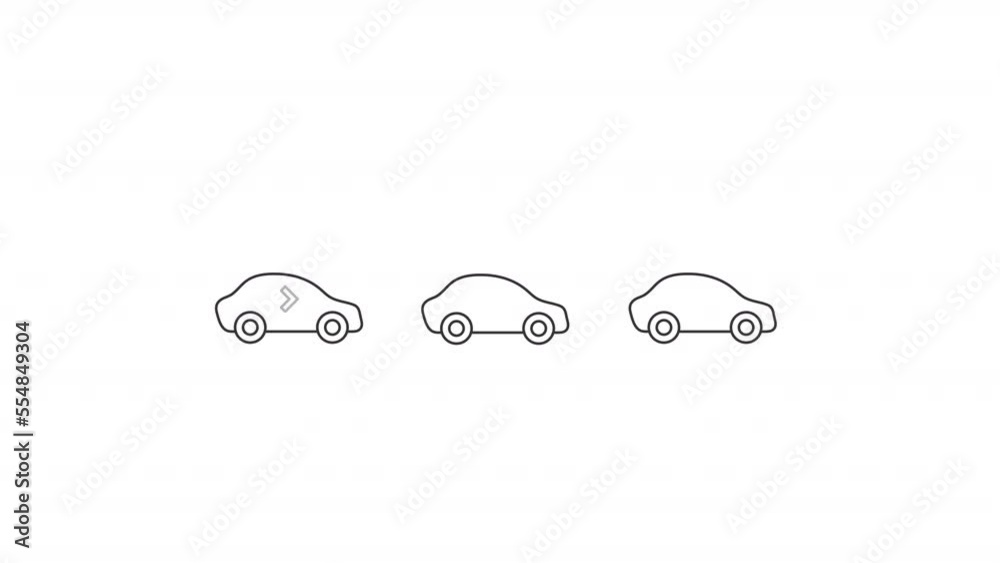 Animated charge levels linear icons. EV station supplying power. Speed ...