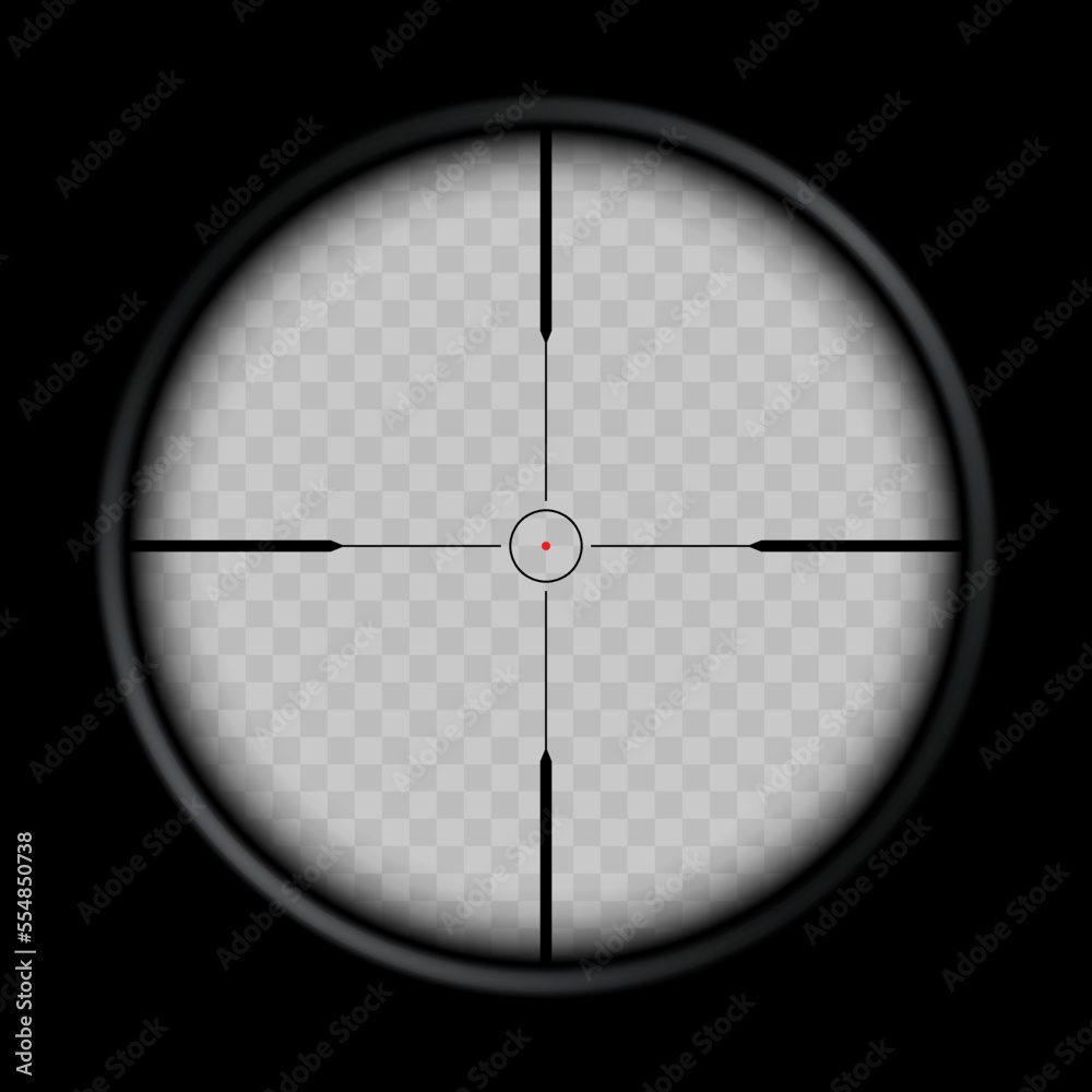 Gun viewfinder. Sniper scope on a transparent background. Vector ...