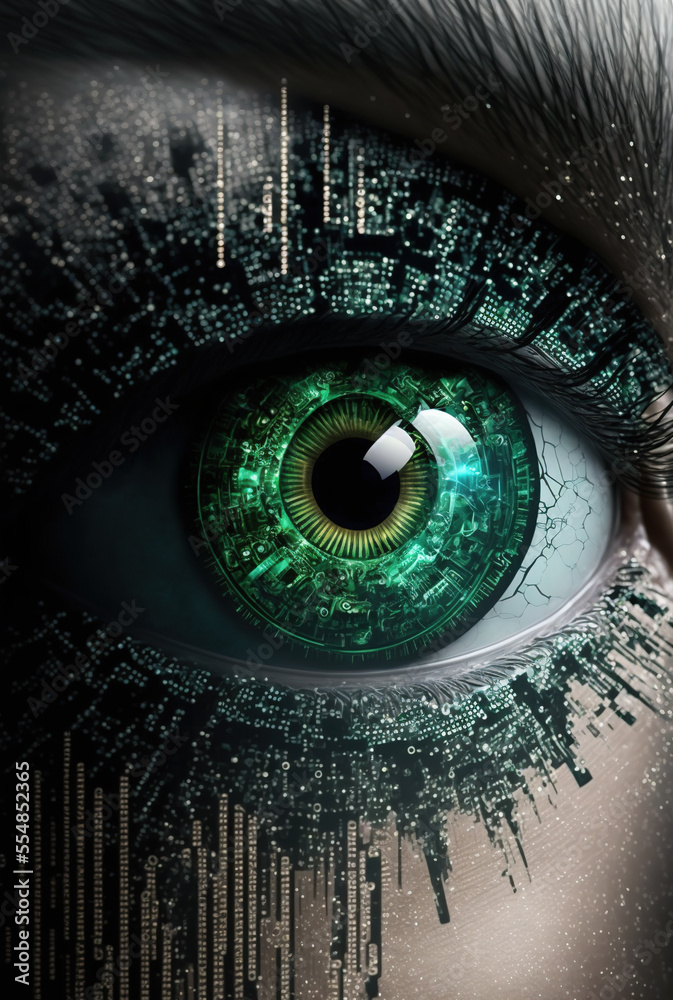 Digital bionic eye concept ,Ai generative illustration Stock ...
