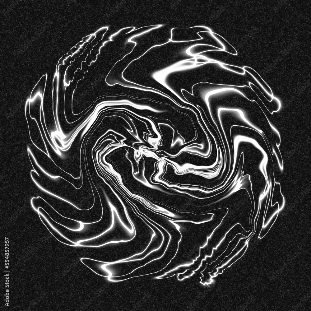 Black and white abstract blob science glowing vortex graph diagram with ...