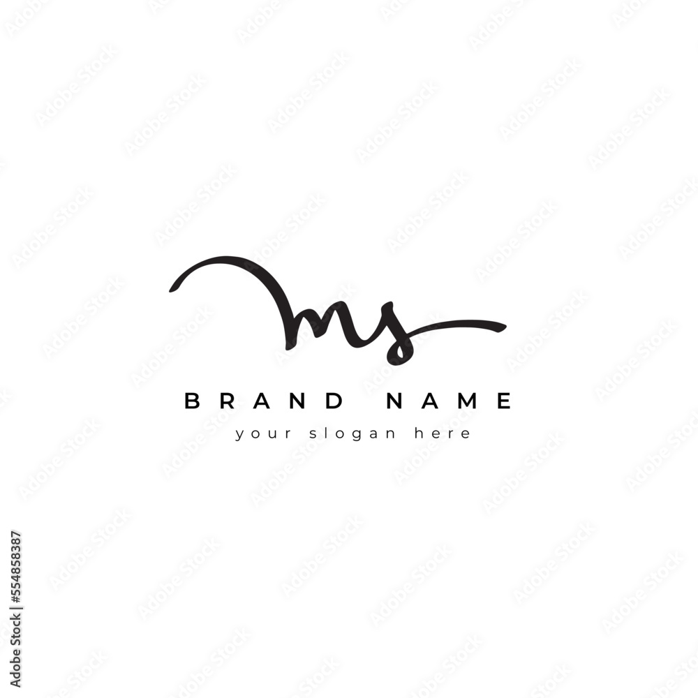M S initial letter signature logo or handwritten letter monogram Stock ...