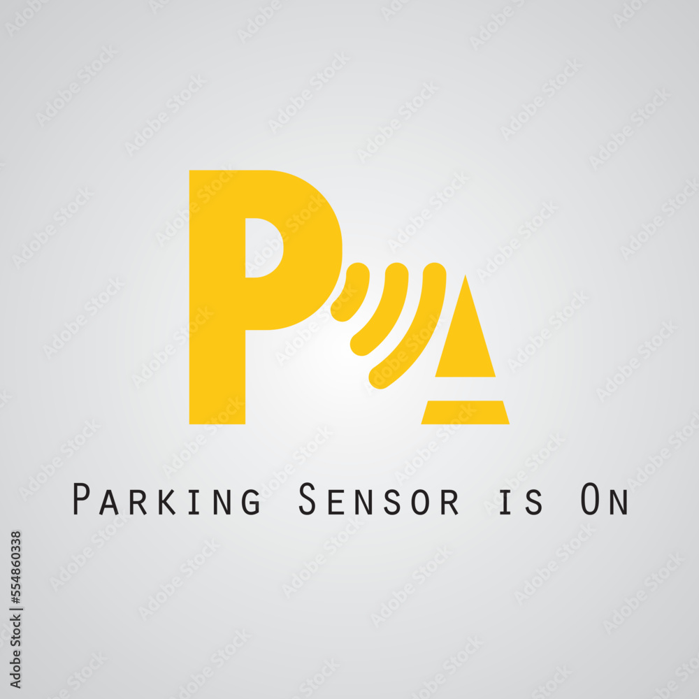 Car parking sensor light dashboard panel minimal flat icon warning ...