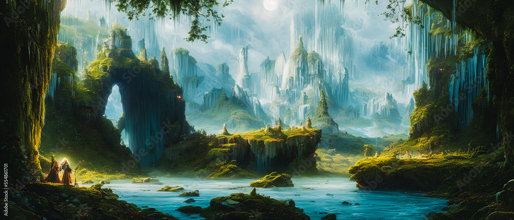 Fantasy landscape, surrealism. Tender and dreamy design, Generative AI ...