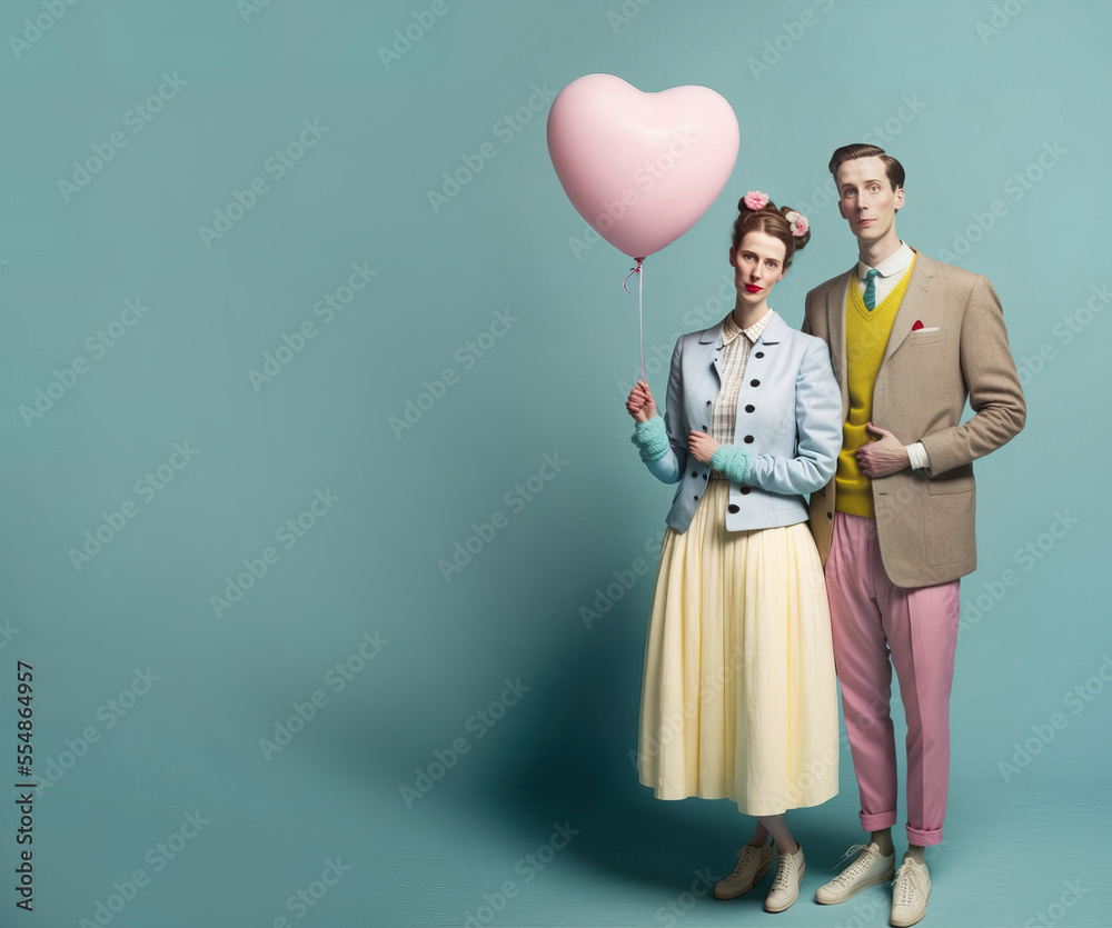 Fashionable couple in love looks like supermodels. The old fashioned ...