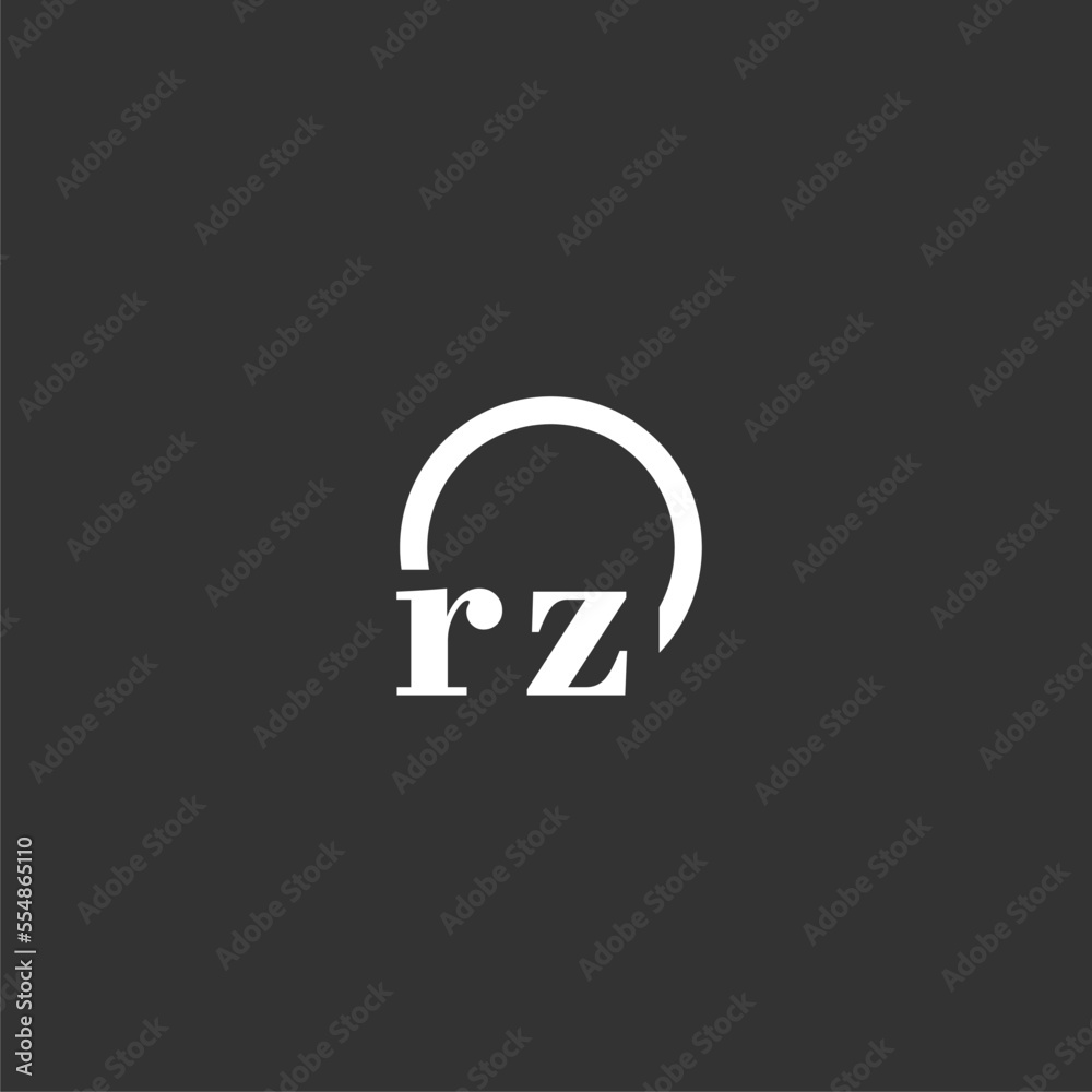 RZ initial monogram logo with creative circle line design Stock Vector ... RZ initial monogram logo with creative circle line design Stock Vector ...