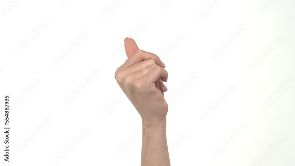 Isolated Woman Hand with Snapping Fingers Sign Symbol. White Screen ...