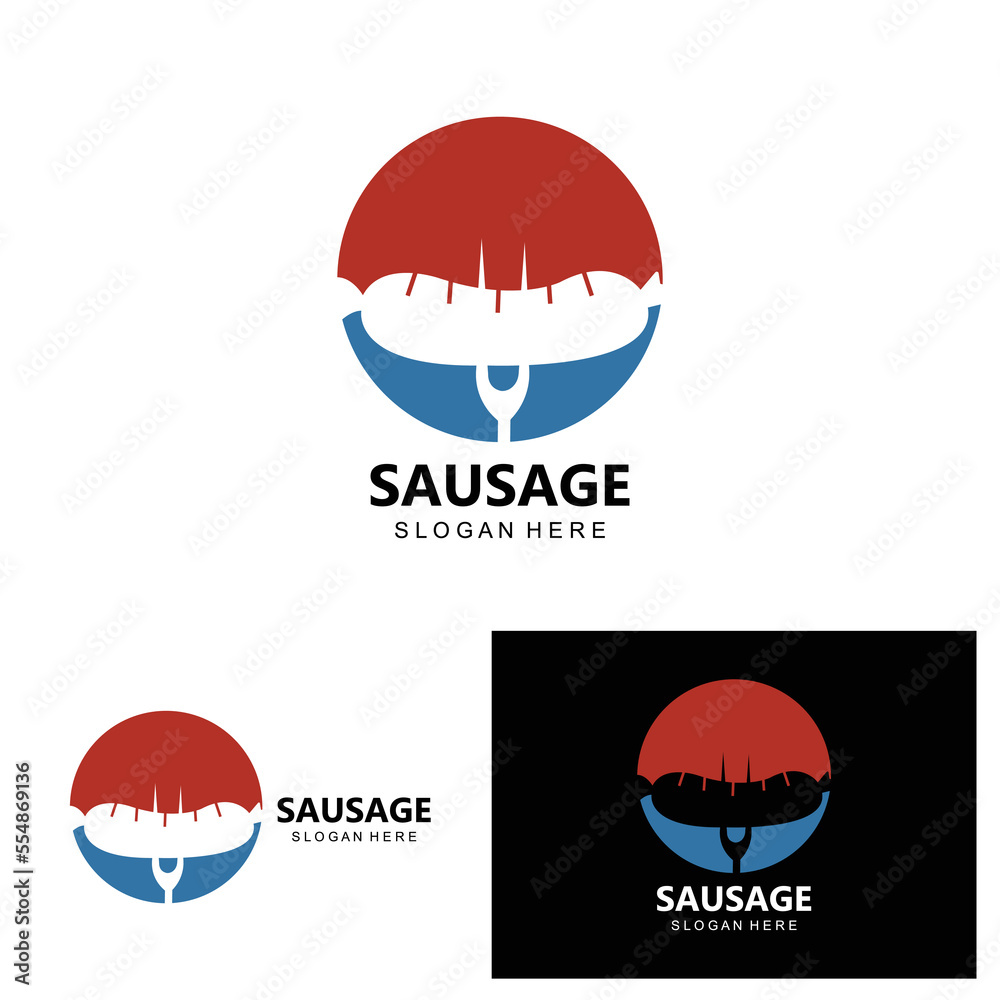 Sausage Logo, Modern Food Vector, Design For Grill Food Brands, BBQ ...