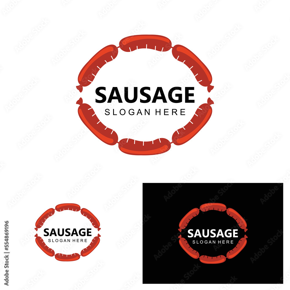 Sausage Logo, Modern Food Vector, Design For Grill Food Brands, BBQ ...