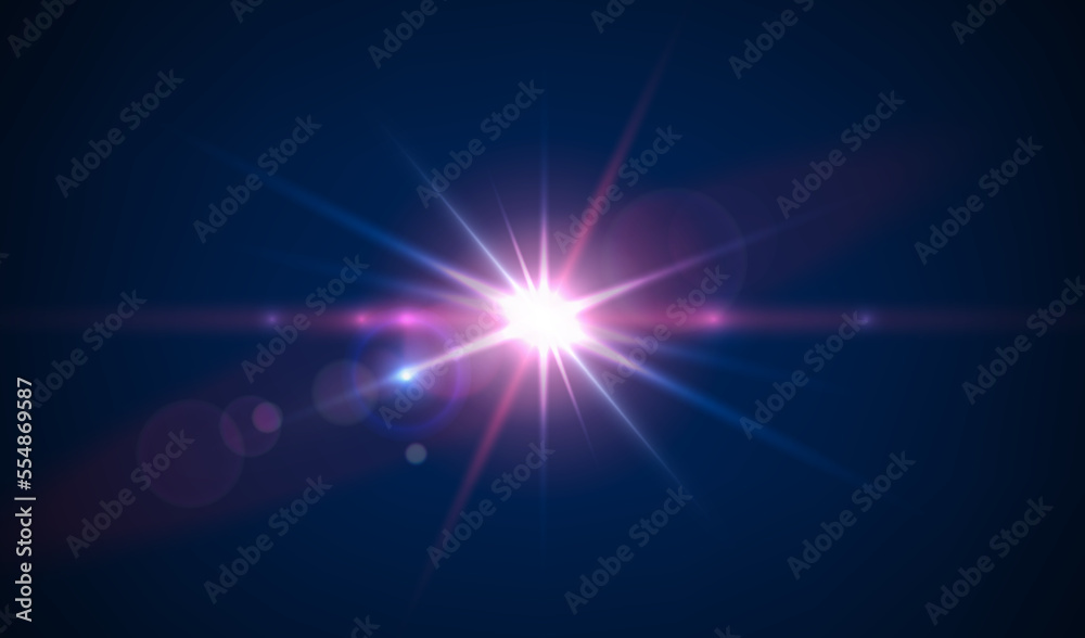 Colorful flare, iridescent glow vector effect. Abstract prism light ...