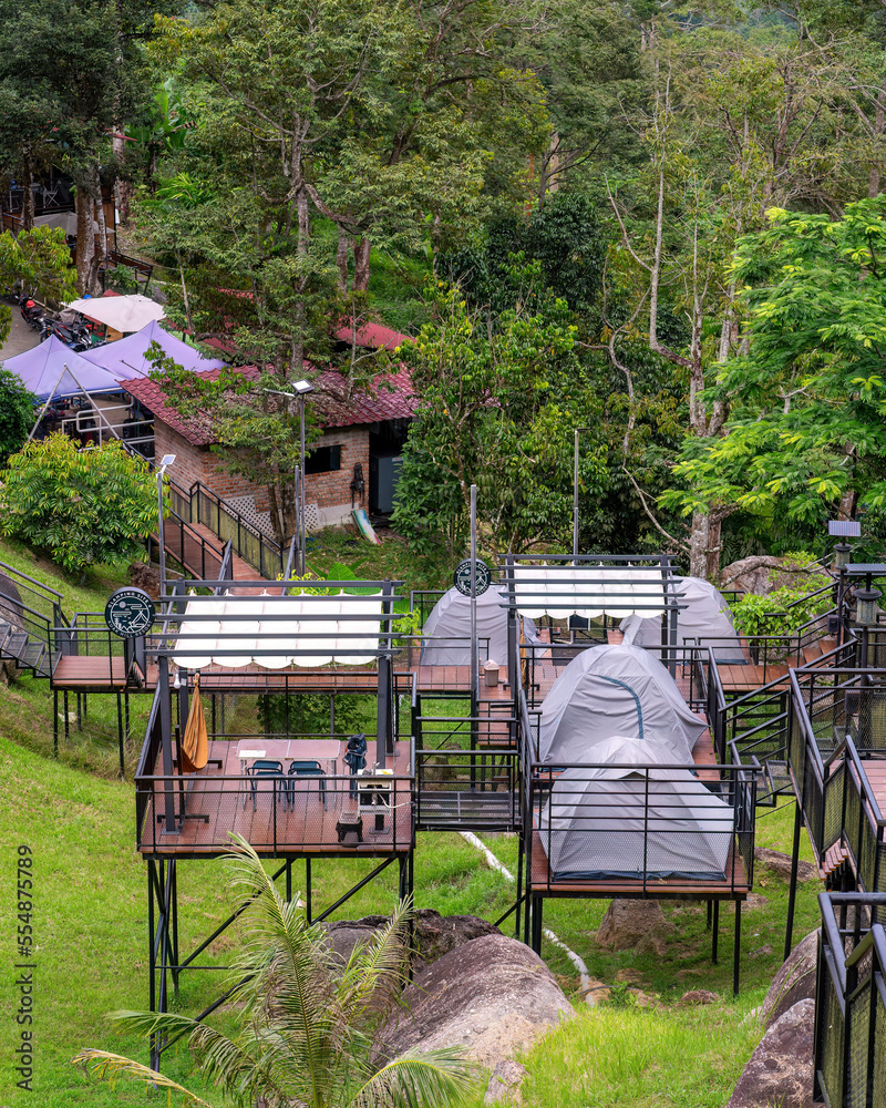 Perak, Malaysia - Oct 19, 2022 Glamour camping or glamping spaces at ...