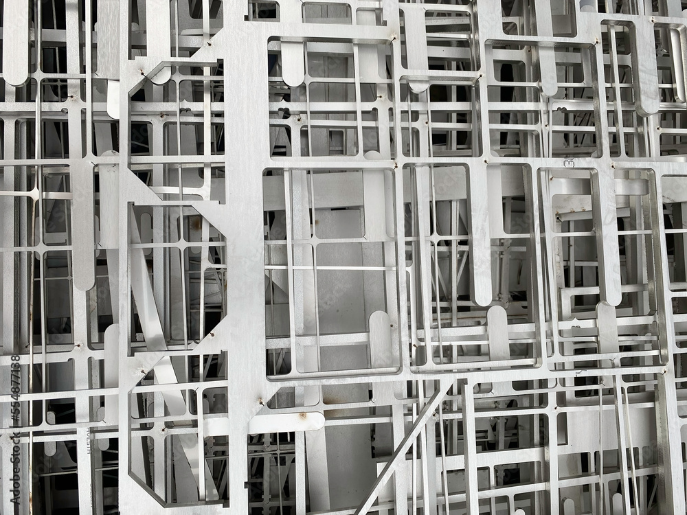 Profile view of stainless steel scrap skeleton sheet Stock Photo ...