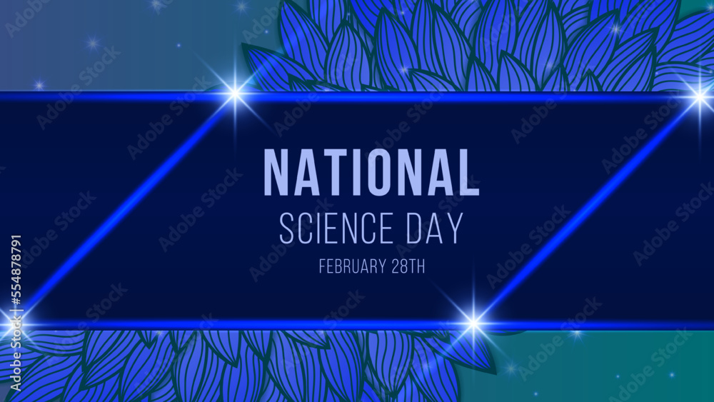 National Science day blue background design with doodle and space Stock ...