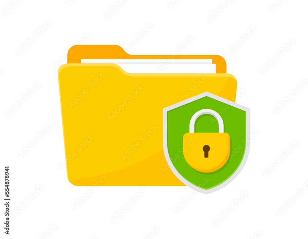 Folder lock icon. Secure folder with confidential files. Document ... Folder lock icon. Secure folder with confidential files. Document ...
