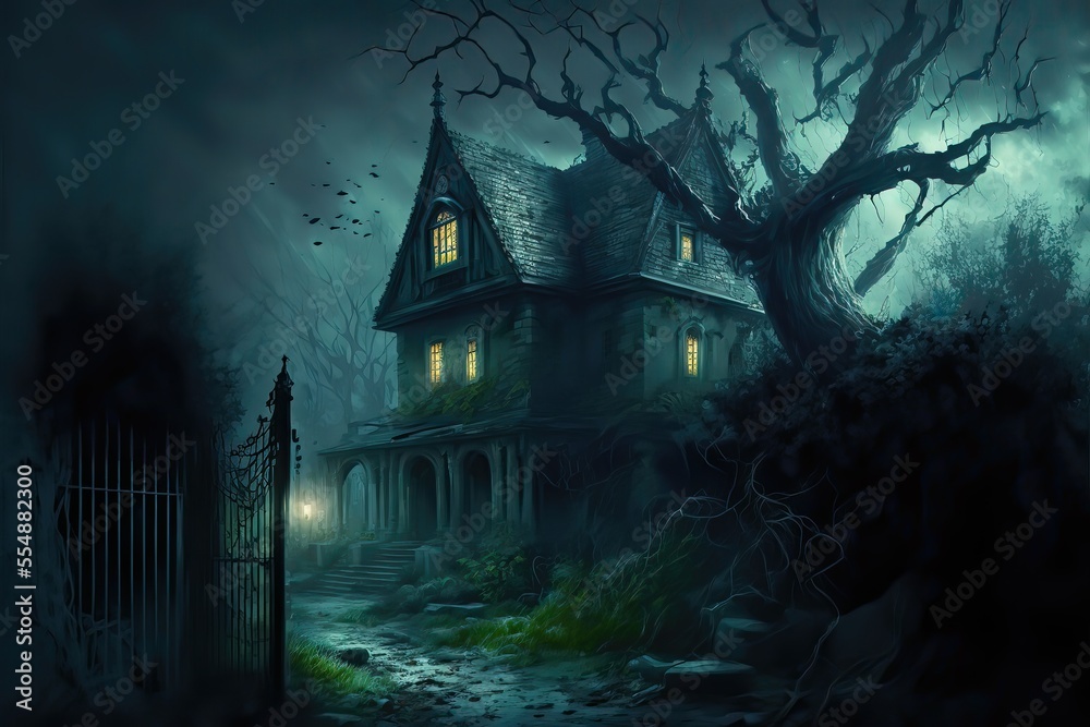 Horror Creepy and Scary Nature Environment. Generative AI Stock ...