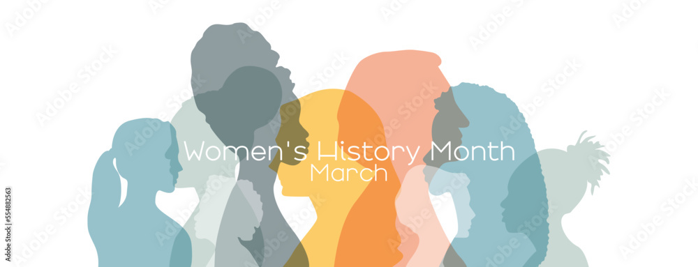 Women's History Month banner. Flat vector illustration. Stock Vector ...