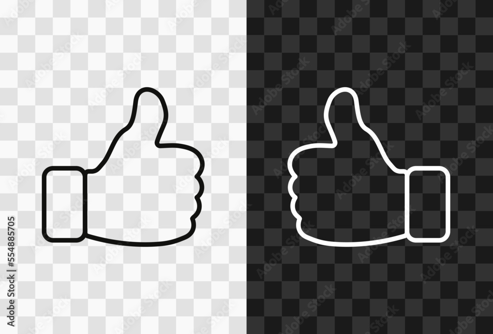 Thumb up, high quality vector editable line icon. Thumb up outline icon ...