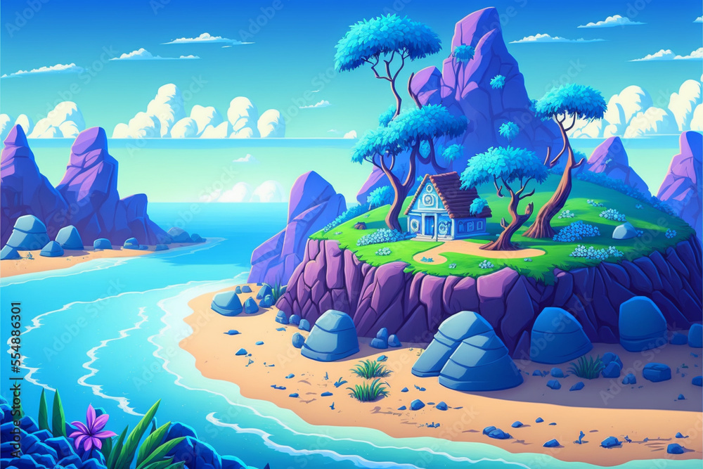 Generative AI, incredible fantastic cute backdrop, cute cartoon ...