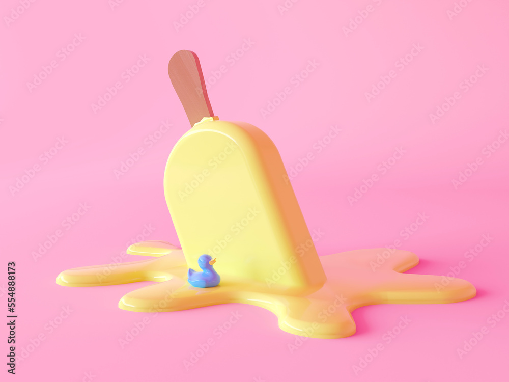 Melted Banana popsicle. Summer season, the concept of swimming ...