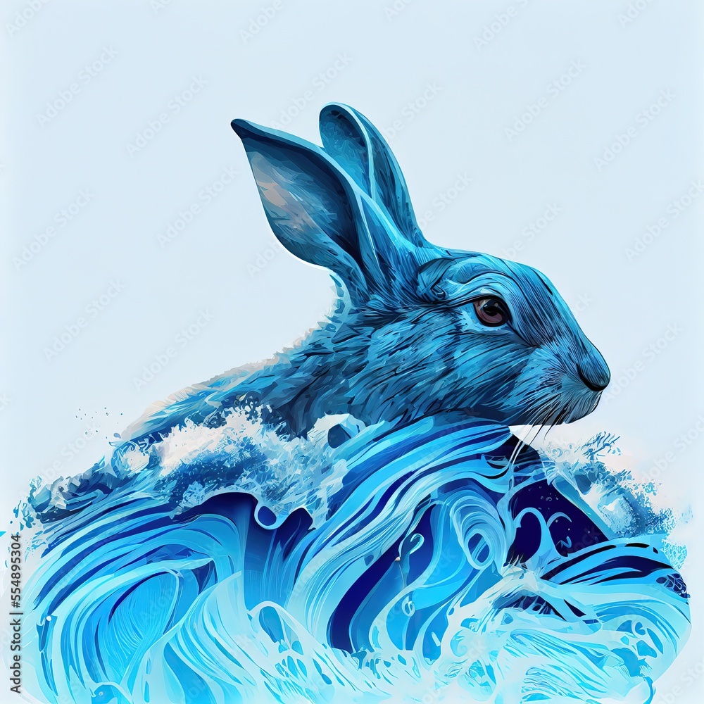 Chinese new year 2023 year of the rabbit. Chinese zodiac symbol. Double ...