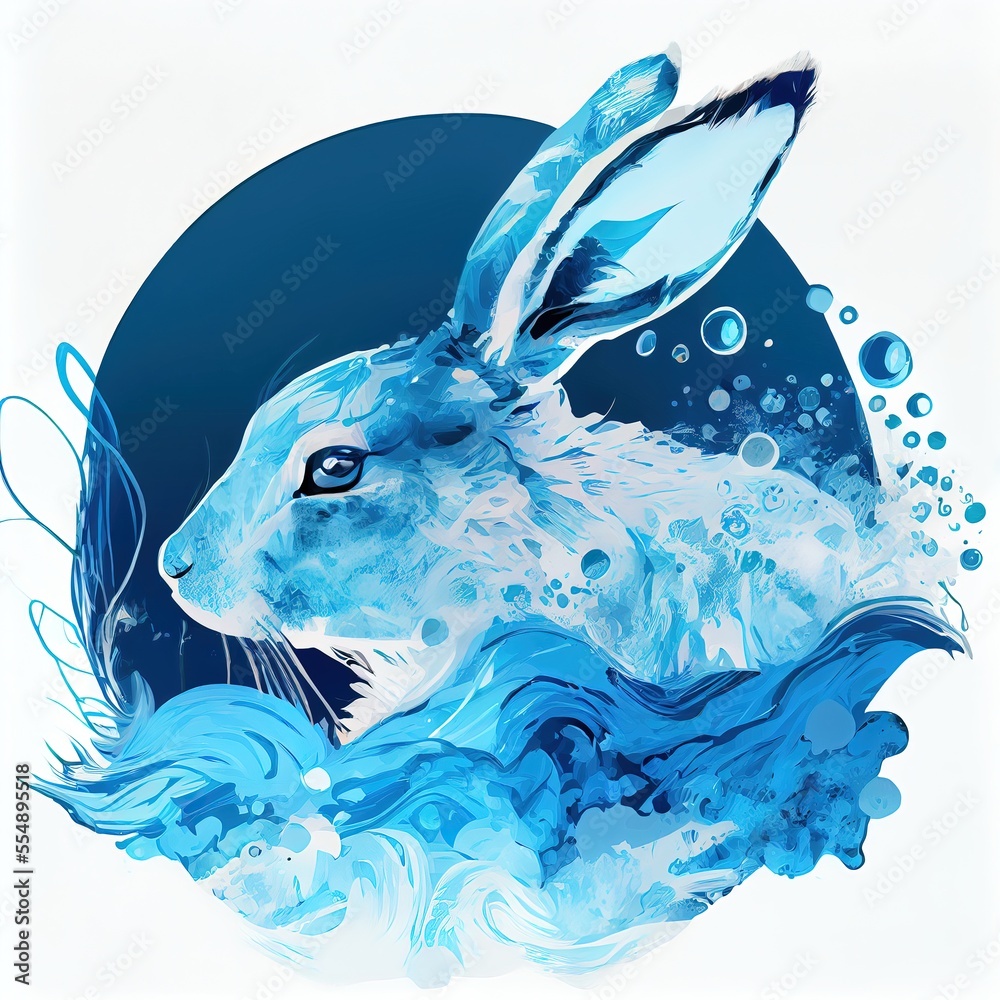 Chinese new year 2023 year of the rabbit. Chinese zodiac symbol. Double ...
