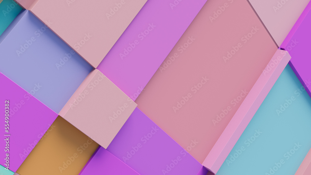 Pastel Colored Tech Background with a Geometric 3D Structure. Clean ...