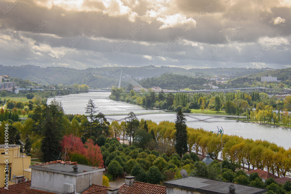Landscape and view of the pretty town of Coimbra in the west of ...