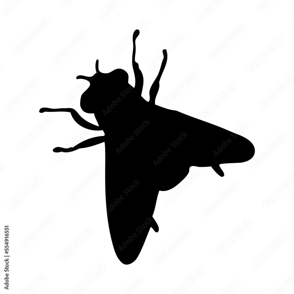 Fly Silhouette Stock Vector | Adobe Stock