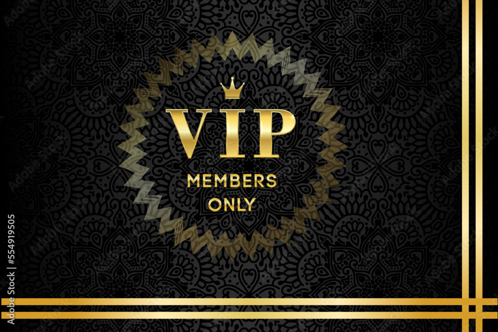 luxury gold and black premium vip card for club members only, black and ...