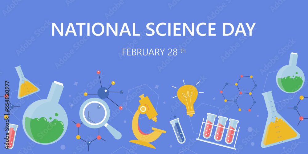 National science Day banner 1 Stock Vector | Adobe Stock