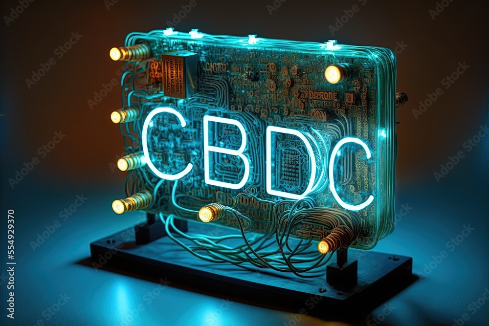 Digital bank circuit emitting CBDC Central Bank Digital Currency ...