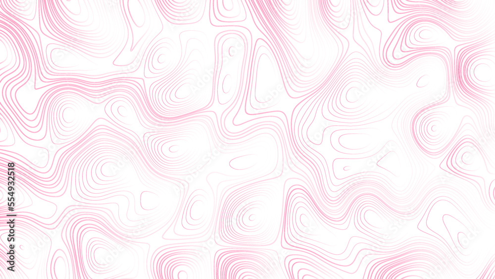 Abstract white and pink topography vector background. Line topography ...