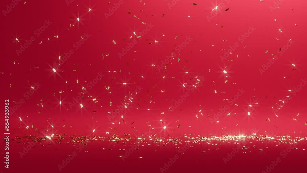 3d Christmas celebratory party popper animation, golden confetti fall ...