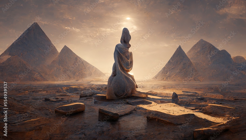 Starry sky with full moon. Black shadows, water, golden sand ...